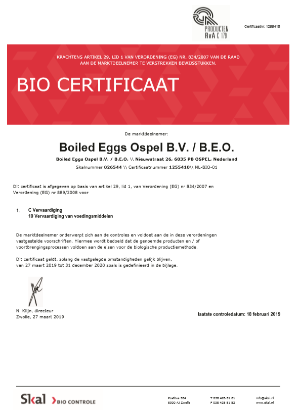 Certifications of quality – Egga Food