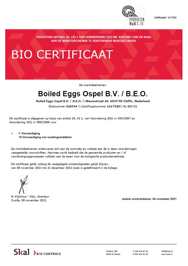 Certifications of quality – Egga Food